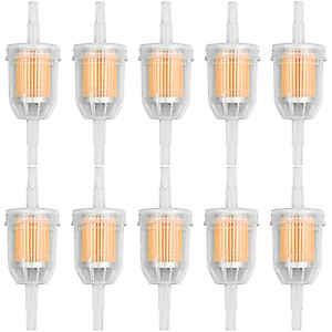 Gas Inline Fuel Filters, 10Pcs 1/4"and 5/16Inch Engine Filter for Kawasaki Kohler Briggs & Stratton John Deere Fuel Line, Replacement for Lawnmowers Riding Mower Garden Lawn Tractor ATV Motorcycle