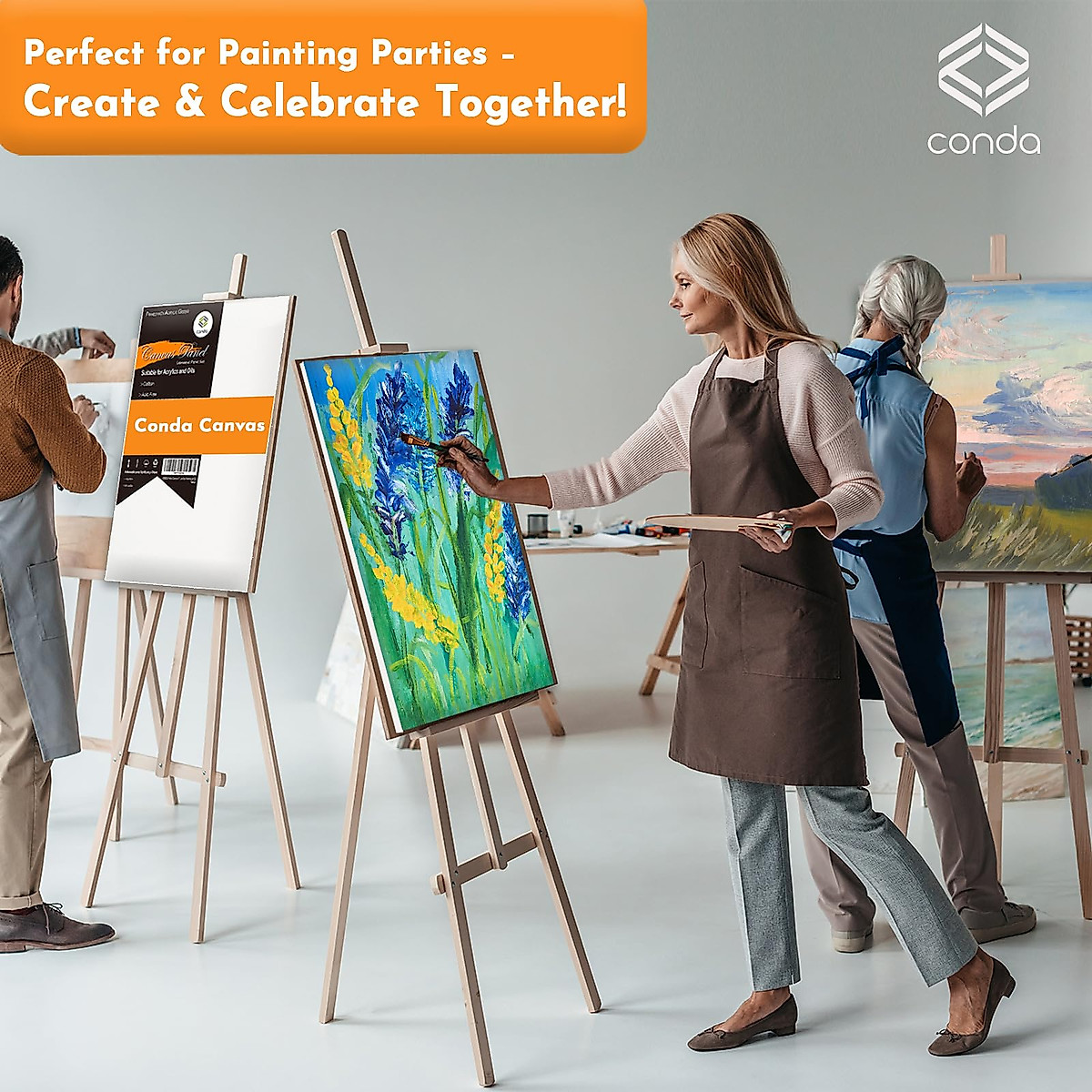 CONDA Artist Canvas Panels 8 x 10 inch, 12 Pack, Primed, 100% Cotton, Artist Quality Acid Free Canvas Board for Painting & Oil