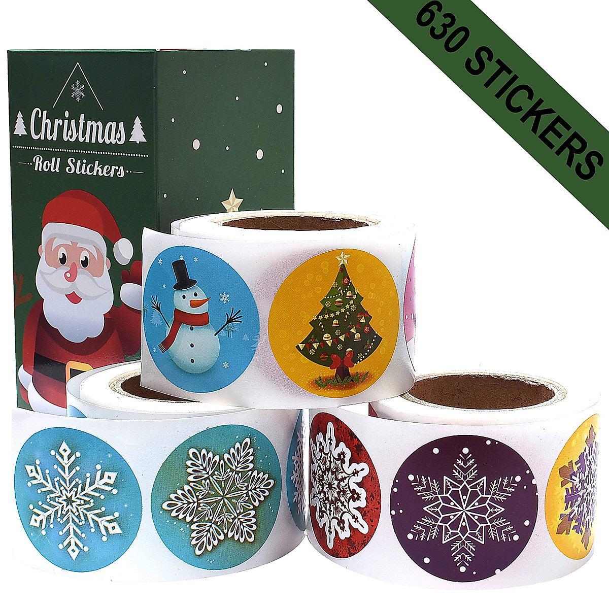 3PCS Christmas Stickers for Kids Snowman Stickers Christmas Stickers Christmas Circle Stickers Snowman Labels1.5 Round - 21 Designs,Winter Stickers for Christmas Wrapping