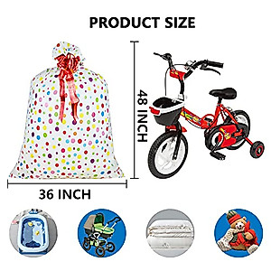 2 Pcs Large Gift Bags Oversized Plastic Storage Bags 48"x 36" with 2 Pcs Pull Flowers for Huge Big Gifts Presents Wrapping Kids Bicycle Bike Goodie Bags, Birthday, Party, New Parents Baby Shower