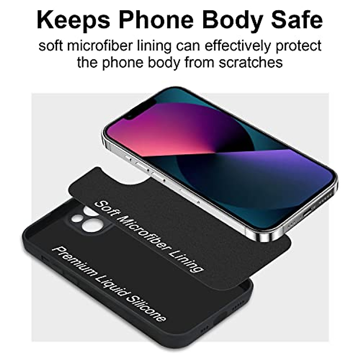 Tnarru iPhone 13 Case with Card Holder [Support Wireless Charging] Soft Liquid Silicon Case with Magsafe Full Camera Protective iPhone 13 Wallet Case Black