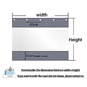 Outdoor Clear Tarp Curtain Waterproof Wind-Proof Transparent Vinyl Tarp for Patio Pergola Garden Canopy Anti-Tear Heavy Duty Transparent Side Panel with Grommets