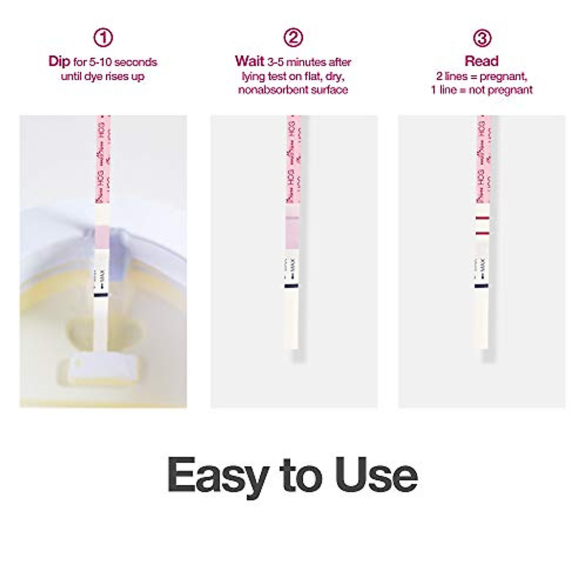 Easy@Home Pregnancy Test Strips: Early Detection hCG Tests 25 Pack, EXP 11-30-2023 EZW1-S-25