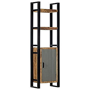 WHOPBXGAD Bookshelf,Wooden Bookcase, Open Bookcase Suitable for Home Office, Living Room and Bedroom,19.7"x11.8"x66.9" Solid Mango Wood