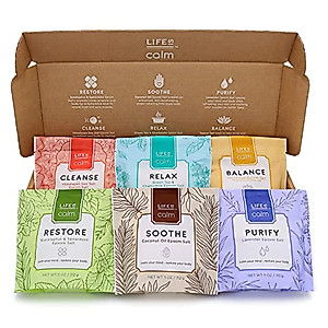 Life Is Calm Epsom Salt Spa 6-Pack l Dissolvable Therapy Formulas for Bath (Restore, Clense, Relax, Balance, Purify & Soothe)