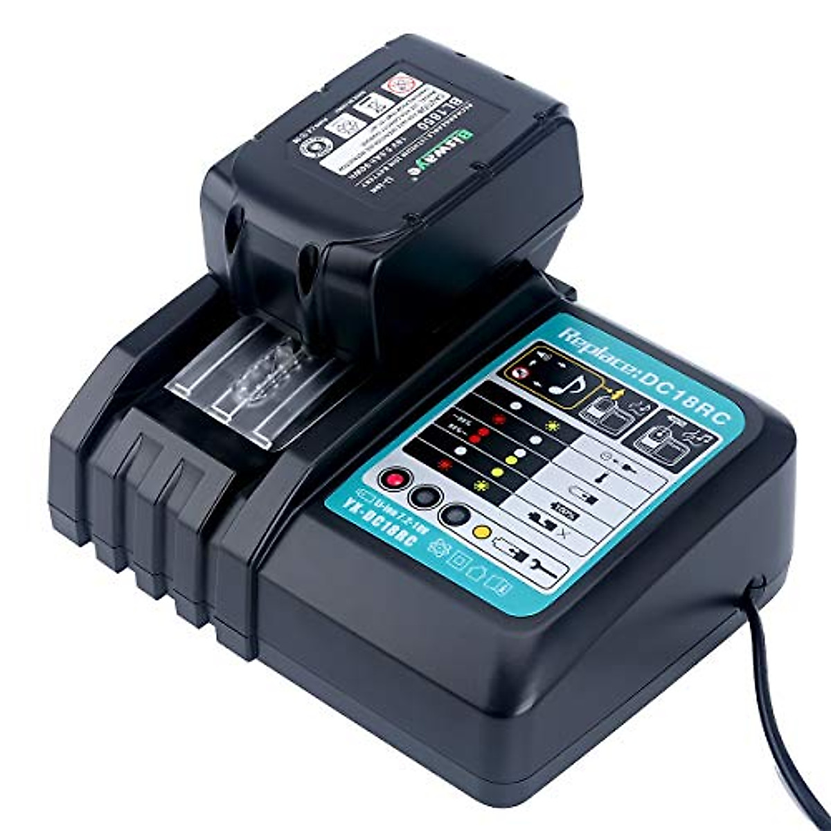 Biswaye 18V Battery Charger DC18RC DC18RA Compatible with Makita 14.4V-18V LXT Lithium-ion Battery BL1815 BL1830 BL1850 BL1820B BL1860 BL1840 BL1430 BL1415