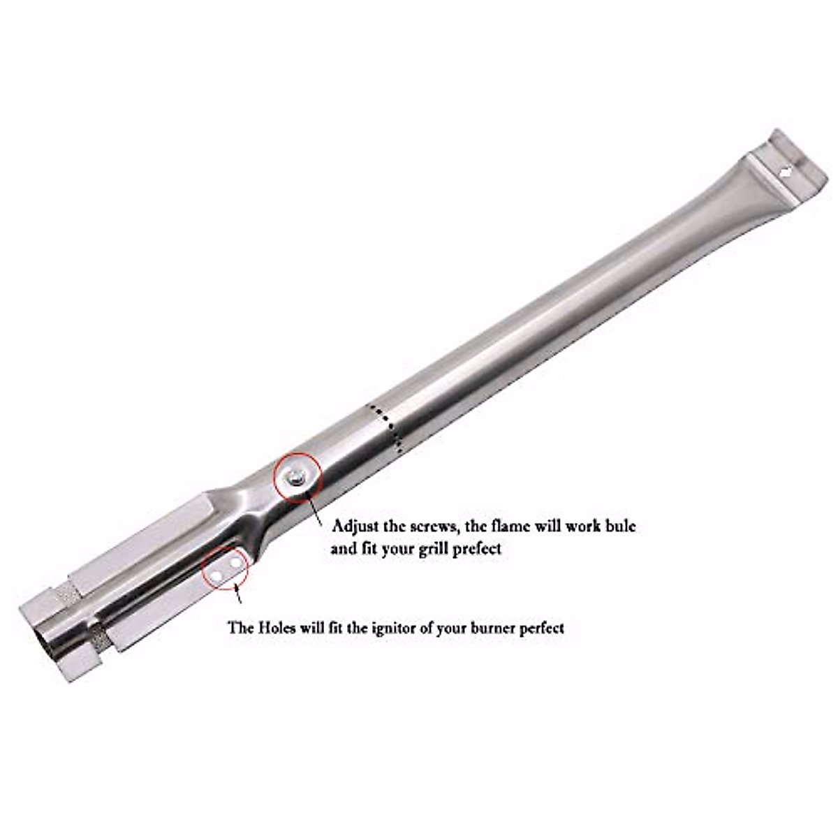 Hisencn Stainless Steel Burner Pipe Tube, Heat Plate Shield Tent, Igniter Electrode Repair KIT Replacement for Kitchen Aid 720-0733A, 720-0745, 720-0745B 4 Burner Gas Grill Models