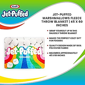 Jet-Puffed Marshmallows Plush Fleece Throw Blanket | Soft Polyester Cover For Sofa and Bed, Cozy Home Decor Room Essentials | Cute Gifts and Collectibles | 45 x 60 Inches