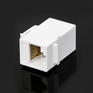 RDEXP Cat6 RJ45 Ethernet Inline Jack Coupler Keystone Female to Female Adapter Plug Set of 100