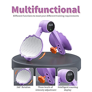 Domstar Thigh Master, Hip Trainer Exercise Equipment, Pelvic Floor Trainer, Kegel Trainer - Intelligent Recording Data, 360° Rotation, Adjustable Resistance, Rechargeable