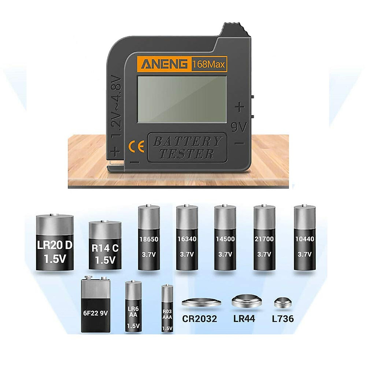 New Generation Universal Digital LCD Battery Tester for AA AAA C D 9V Button Cell