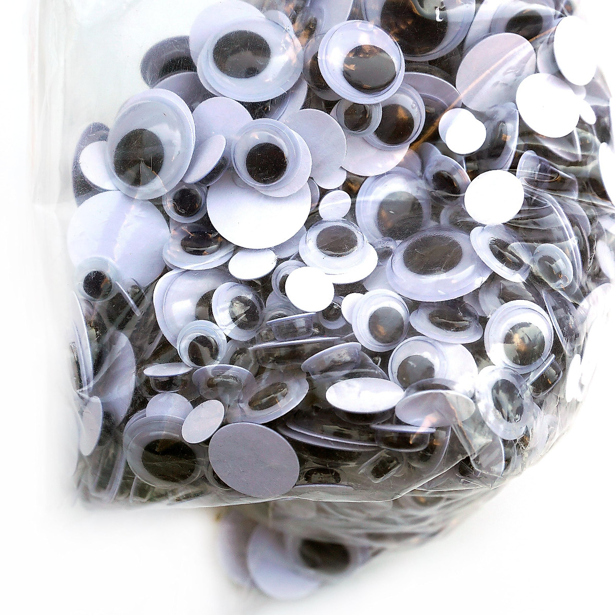 Ayedvan 2300 Pieces 5mm -24mm Black Wiggle Googly Eyes with Self-Adhesive，It Can Be Used for Decoration and Pranks