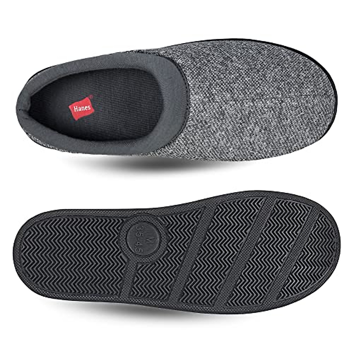 Hanes Comfort Soft Memory Foam Indoor Outdoor Clog Slipper Shoe - Men’s and Boy’s Sizes, Grey, X-Large