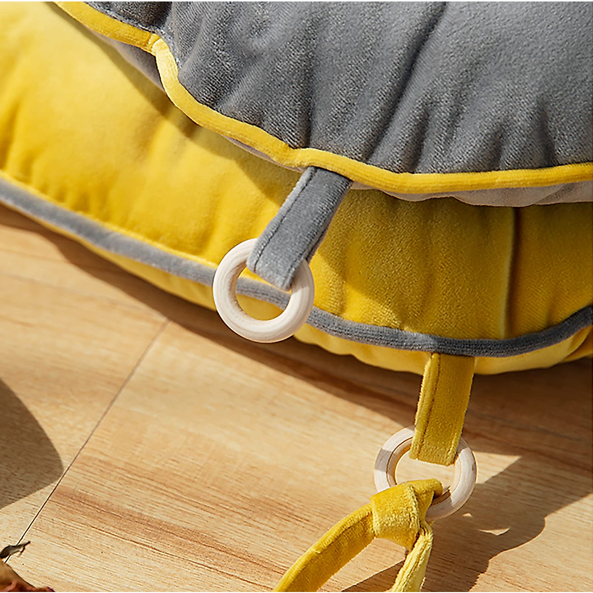 JREDDI Light Luxury Simple Single Chair Pad, U Shaped Dining Chair Cushions, Cojines para Sillas De Comedor, Cushions for Kitchen Chairs with Ties Plus Velvet Thick Warm Chair Cushion (Blue)