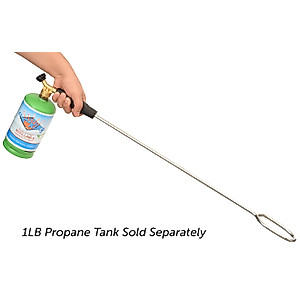 Flame King Propane Fire Starter Torch works with 1lb Propane Tanks for Firepits, Charcoal Grills, Wood Oven
