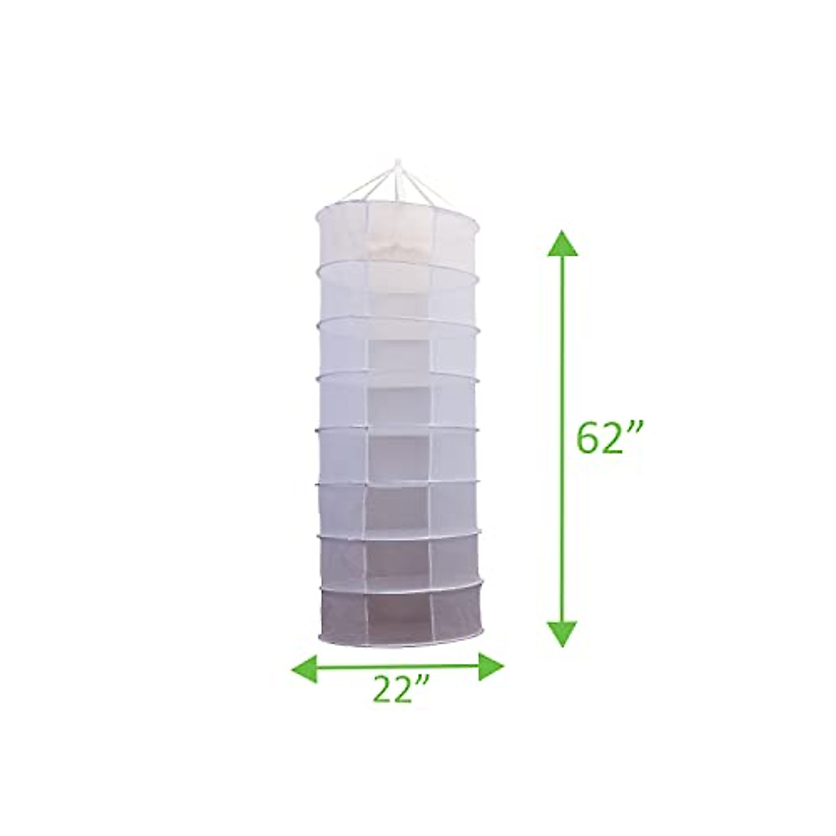 Viagrow Dry Net Hanging Herb Drying Rack, 8 Layer, 2FT x 5FT, 8 Layer (White, 8-Rack)