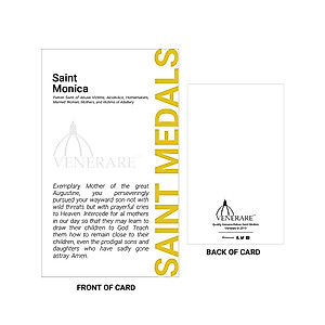 1" Saint and Holy Subject Medal with Prayer Card | Over 25 Different Saints | Durable and Detailed Charm | Pendant Medal Carded with Prayer | Christian Jewelry (St. Monica)