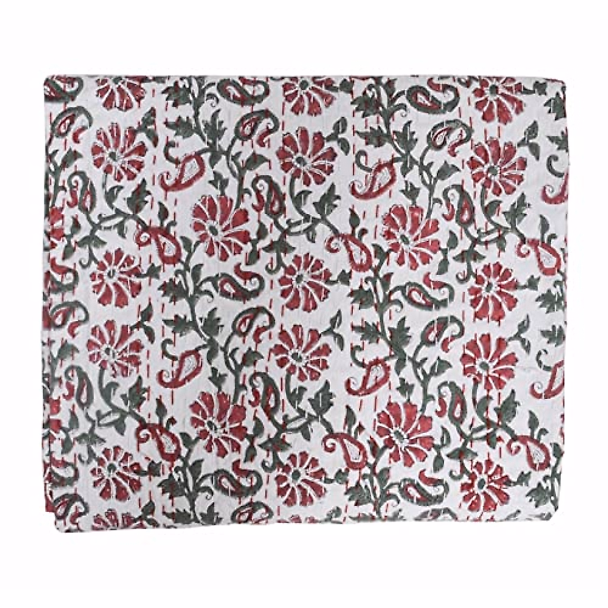 Maviss Homes Indian Traditional Handmade Patchwork Printed Cotton Super Soft Kantha Quilt Blanket | Throw Bedspread Blanket | Bedroom Décor Throw Quilt |Home Décor; Multicolour