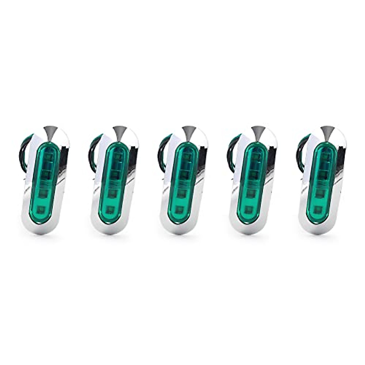 Lirun Motorcycle 5 Pcs Universal 4 LED Side Marker Clearance Light Green Lens For Truck Trailer Pickup SUV Caravan