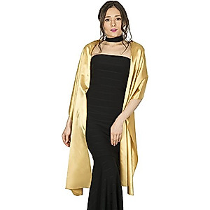 BlackButterfly Satin Shawl Bridesmaid Wedding Wrap Scarf (Gold)