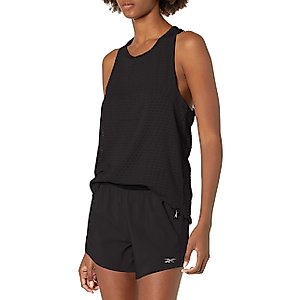 Reebok Training Supply Perforated Racerback Tank Top, Black, XS