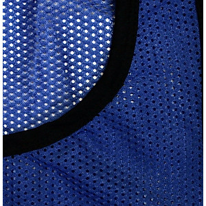 BlueDot Trading Adult Blue Scrimmage Training Vest Sports Pinnie in Nylon Mesh for all kinds of Sports Soccer, Football, Basketball, Lacrosse, 6 pack