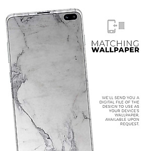 DesignSkinz White & Grey Marble Surface V1 Protective Vinyl Decal Wrap Skin Cover Compatible with The Samsung Galaxy S20 (Screen Trim & Back Glass Skin)