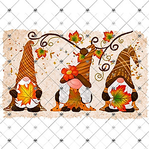 Fall Thankful Gnomes Sublimation Transfer, Ready to Press, Fall Sublimation Transfer, Autumn, Coffee, Harvest, Ready to Use, Sub, Shirt/Mug Sizes (Child x1-6") (Mug x1-3")