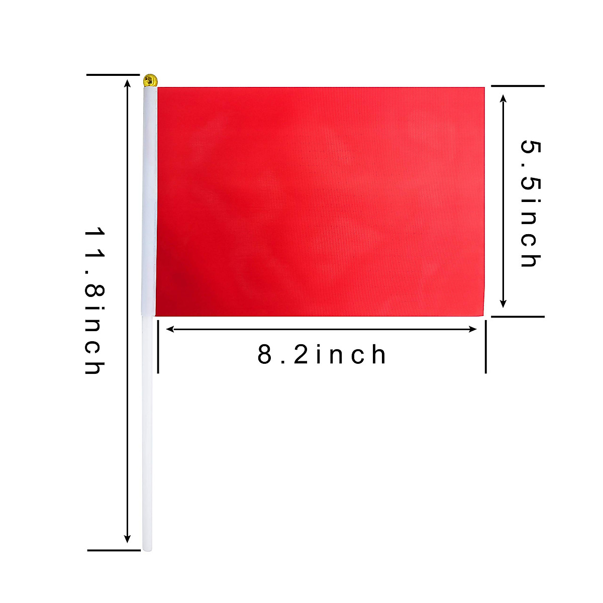 Consummate 25 Pack Solid Red Flag Small Mini Plain Red DIY Flags On Stick,Party Decorations for Parades,Grand Opening,Kids Birthday,Party Events Celebration, 8.2 x 5.5 inchs,11.8 inchs