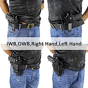 Depring Concealed Carry Holster IWB OWB Holster with Magazine Slot for Right and Left Hand Draw Fits Subcompact to Large Handguns Version 2.0