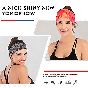 IUGA Headbands for Women, Non-Slip Workout Sweatbands for Running, Sports, Biking, Yoga Headbands for Women, Bike Helmet Friendly Hairbands,Ultra Stretch, 6 Pack