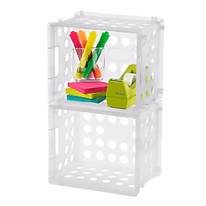 Sterilite 16958612 Mini Crate, Clear, 12-Pack,Small