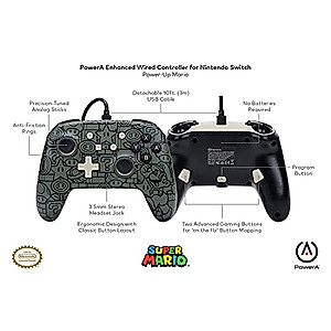 PowerA Enhanced Wired Controller for Nintendo Switch - Power-Up Mario
