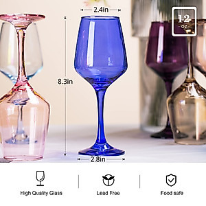 SUNNOW 12 Ounce Assorted Crystal Wine Glass,for Home Dinning, Bar and Party,6 Pack