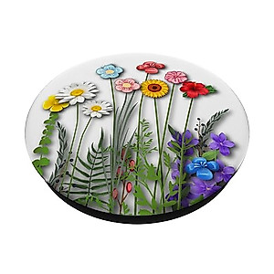White Floral Pattern Flower Bouquet Phone Popper PopSockets Standard PopGrip