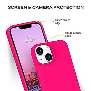 BENTOBEN Compatible with iPhone 14 Case, Soft Silicone Gel Rubber Bumper Microfiber Lining Hard Back Shockproof Protective Phone Cover for iPhone 14 6.1", Hot Pink