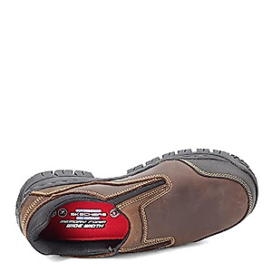 Skechers for Work Men's Hartan Slip-On Shoe, Dark Brown, 12 M US