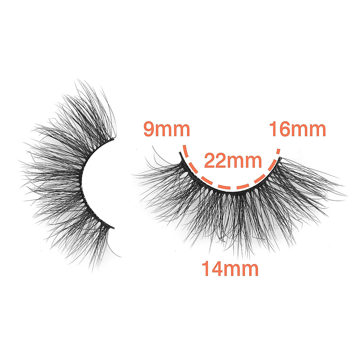 wiwoseo False Eyelashes Half Lashes Strip Natural Wispy Fluffy Faux Mink Lashes 14MM Eyelashes 10 Pairs Pack
