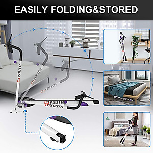GOYOUTH Folding Treadmill for Home Electric Motorized Workout Foldable Running Machine Portable Compact Treadmills Jogging Machine for Running and Walking Exercise Fitness, Free Installation