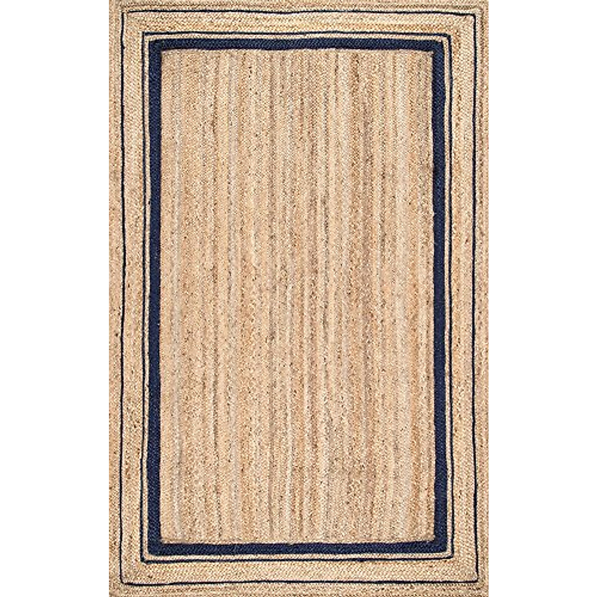 nuLOOM Rikki Coastal Braided Jute Area Rug, 4x6, Navy