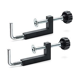 POWERTEC 71004V Universal Fence Clamp, 2 PK, For Table Saws, Router Tables, Clamping Squares, Drill Press Tables, Mitre Saws, With 3/8" Rod