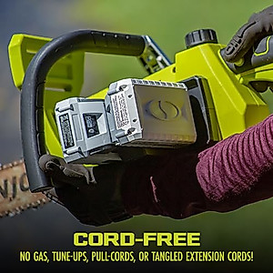 Sun Joe 24V-X2-CS16 48-Volt IONMAX Cordless Chain Saw 16-inch Kit, (w/ 2 x 2.0-Ah Batteries + Quick Charger)