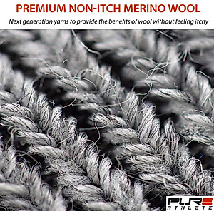 Pure Athlete Ski Socks Kids Youth Wool – Snowboarding Sock Boys, Girls – Skiing Warm Winter (3 Pairs - Black, S/M)