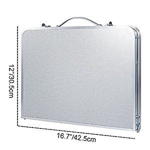 Sivya Foldable Laptop Table Lapdesk, Breakfast Bed Serving Tray, Portable Mini Picnic Desk(Silver)