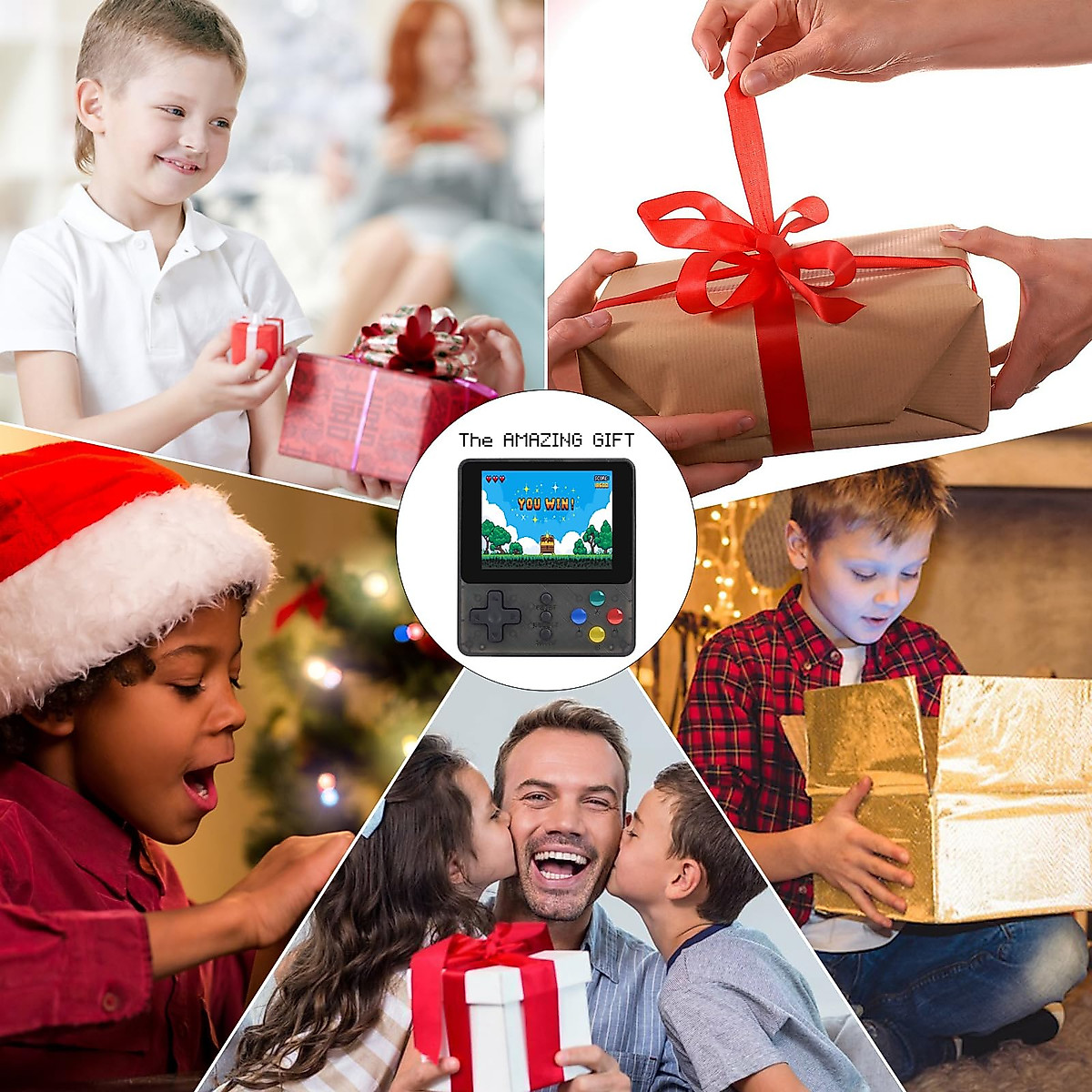 HAndPE Handheld Game Console, Retro Super Mini Game Player 500 Classical FC Games 3-Inch Color Screen Support for Connecting TV & Two Players 1020mAh Rechargeable Battery Present for Kids and Adult