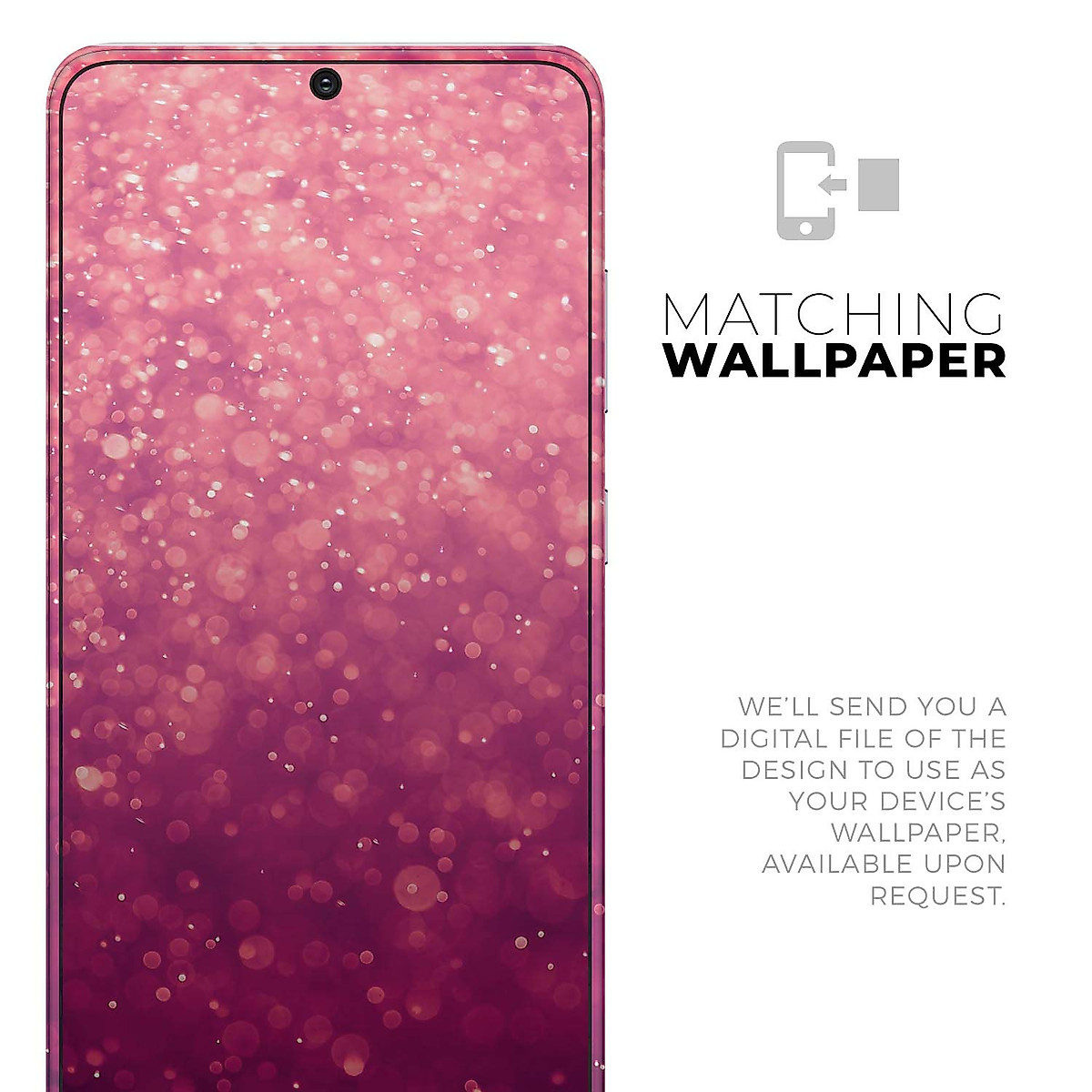 DesignSkinz Unfocused Pink Glimmer Protective Vinyl Decal Wrap Skin Cover Compatible with The Samsung Galaxy S20 (Screen Trim & Back Glass Skin)