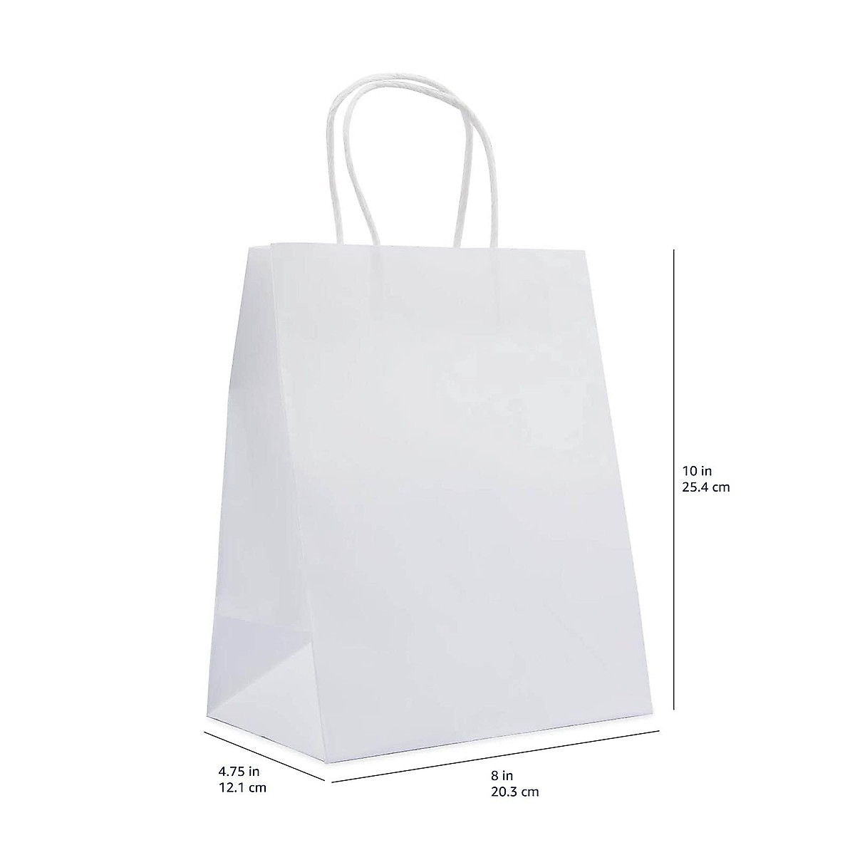 Amazon Basics Kraft Paper Bags (Small, Medium, Large) 25 Pcs Each (75 Total), White