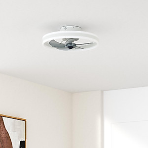 Orison Smart Ceiling Fans with Lights Compatible with Alexa and Google Assistant 20", Low Profile Ceiling Fan with Lights Remote,APP Control,6 Speed Reversible Blades for Bedroom/Living Room