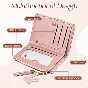 MIPAHI Simple Short Women's Zipper Wallet With Tassels,Leather Large-Capacity Card Holder Coin Purse for Women 4.7 * 3.5 * 0.6 inch