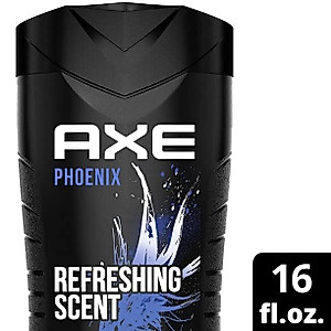 AXE Body Wash Phoenix 4 Count 12h Refreshing Scent Crushed Mint & Rosemary Men's Body Wash with 100% Plant-Based Moisturizers 16 oz